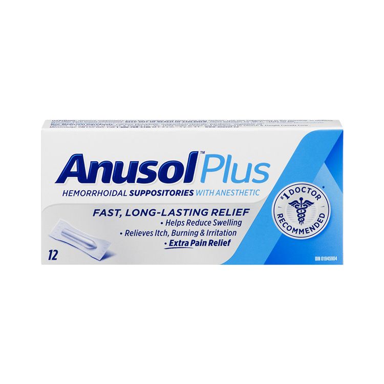 Anusol, Plus Suppository, 12 uses - Lifeplus Natural Health
