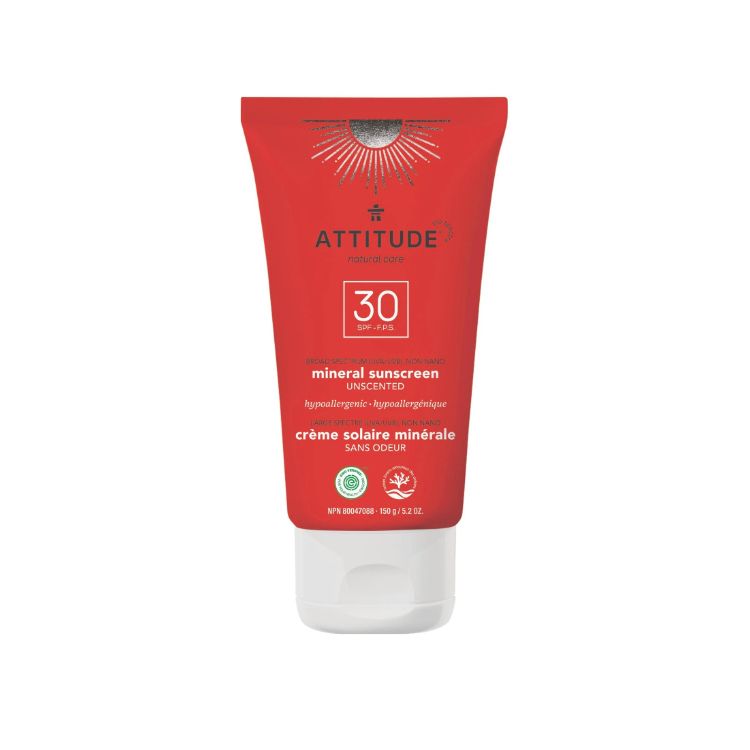 Buy Attitude, Mineral Sunscreen, SPF 30, Adult, Fragrance-free, 150g ...