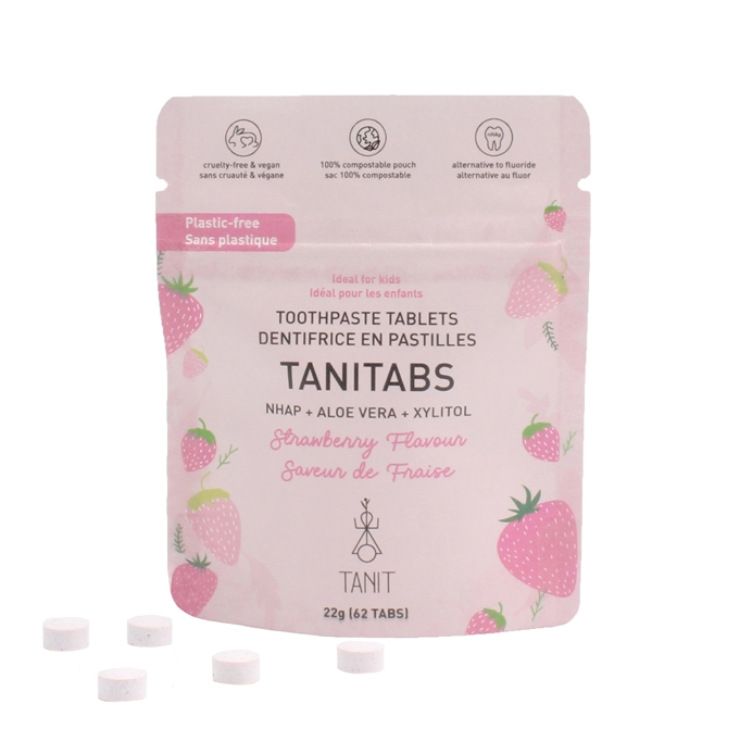 TANIT, TANITABS Toothpaste, Strawberry, 62 Tabs - Lifeplus Natural Health