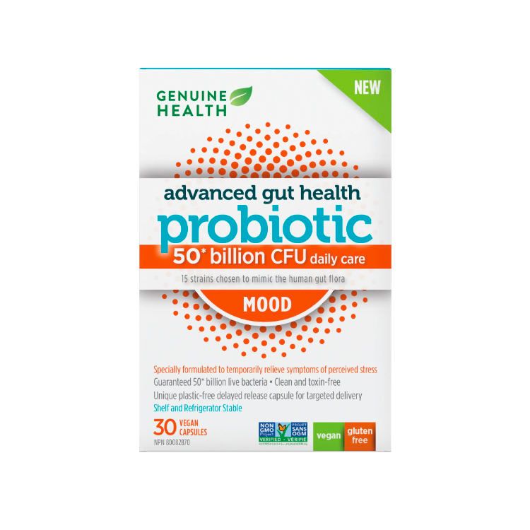 Buy Genuine Health, Advanced Gut Health Probiotic, Mood, 50 Billion CFU ...