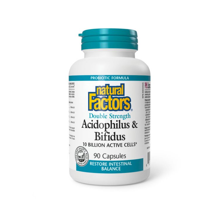 Buy Natural Factors, Acidophilus & Bifidus, Double Strength, 10 Billion ...