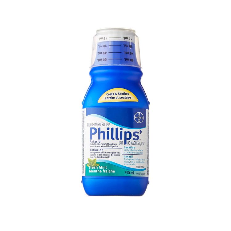 Buy Phillips', Milk of Magnesia, Mint, Sugar Free, 350 ml for $8.99 ...