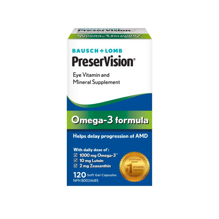 Buy BAUSCH+LOMB, PreserVision AREDS Omega-3 Formula, 120 Softgels for ...