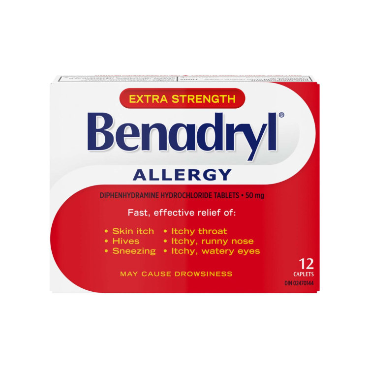 Buy Benadryl, Allergy, Extra Strength, 50mg, 12 Caplets for $14.99 ...